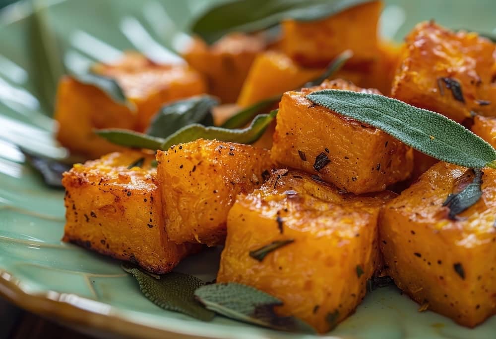 Zucca al forno a cubetti croccante salvia e rosmarino - Ricette in 30 ...